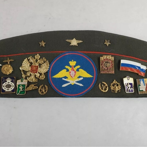 Accessories | Green Russian Army Officers Side Cap Pilotka W Set Of ...